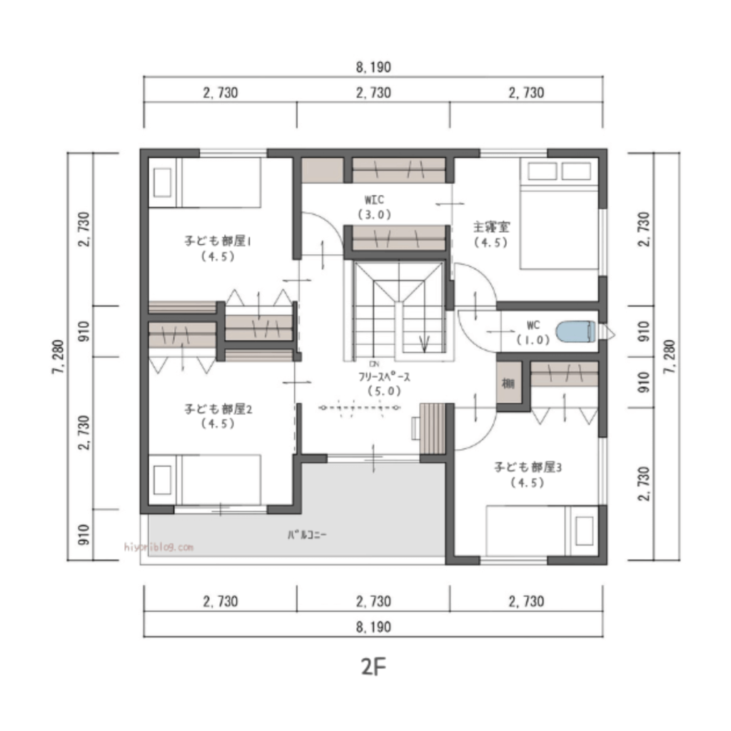 2階建×4LDK×33坪｜回遊動線とフリースペースが便利！35坪以下で機能的な間取り | 咲くくらし