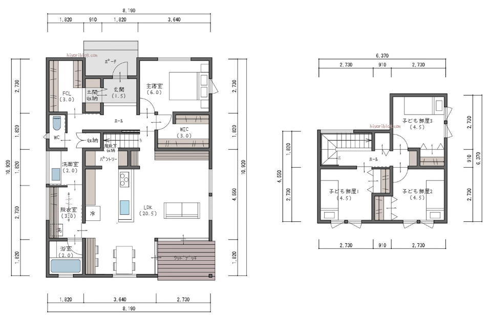 2階建×4LDK×35坪｜ファミクロもあり！1階に主寝室がある35坪の間取り | 咲くくらし