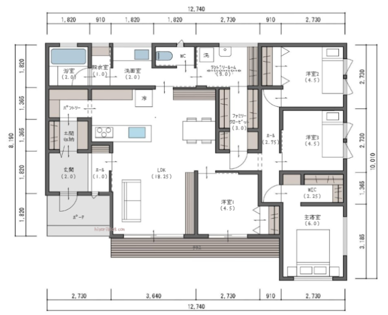 【平屋×4LDK×31坪】これで約30坪！家事ラク要素の詰まった平屋の間取り | 咲くくらし