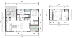 2階建×4LDK×30坪｜リビング続きの3畳和室が便利！1階に寝室があるほぼ平屋の間取り｜No.2-13 | 咲くくらし