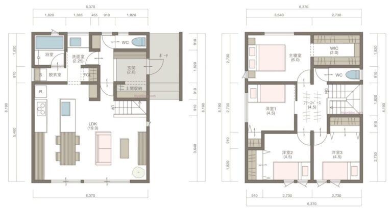 2階建×4LDK×31坪｜回遊できる約30坪の総二階の間取り｜No.2-28 | 咲くくらし